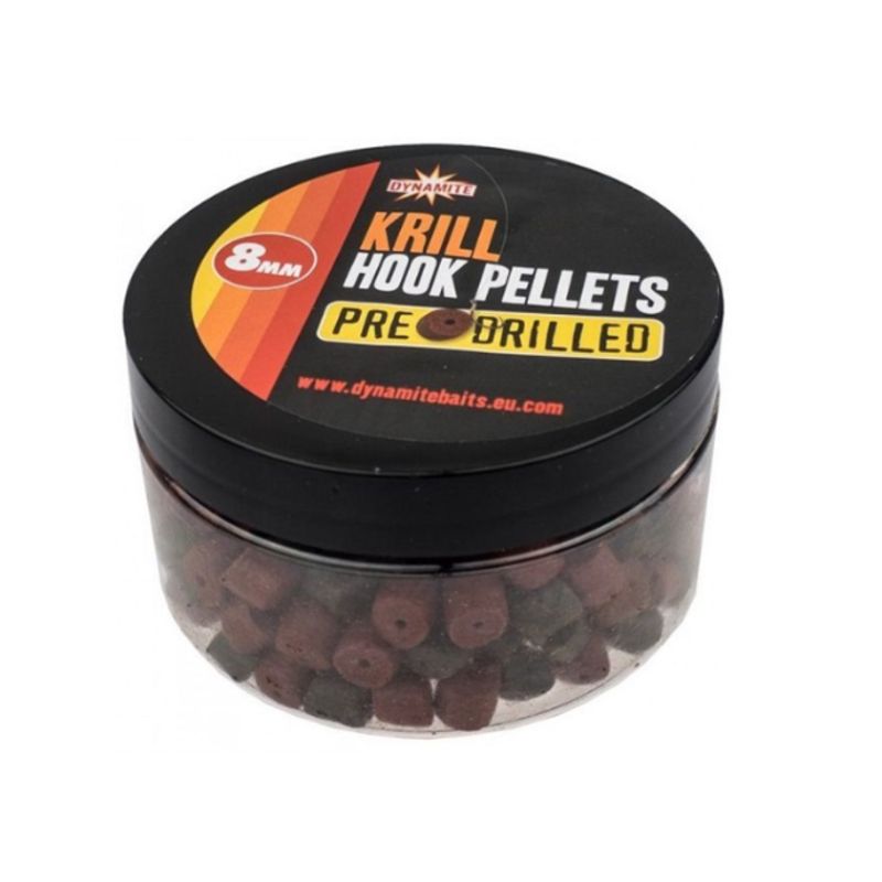 Dynamite Baits - Krill 8mm Pre- Drilled Hook Pellets Pot
