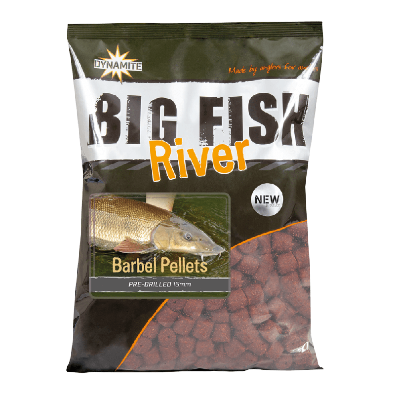 Dynamite Baits - Big Fish River Barbel Pellets Pre-Drilled 1.8kg