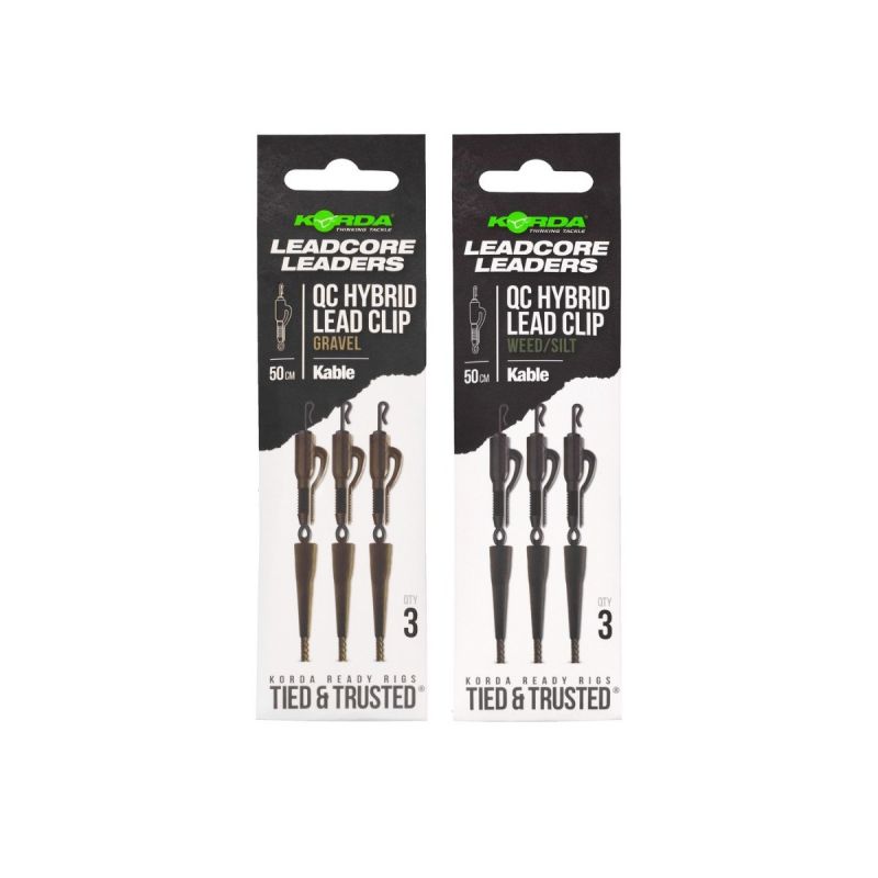 Korda - Kable Leadcore Leader Hybrid Lead Clip QC Swivel - 50cm