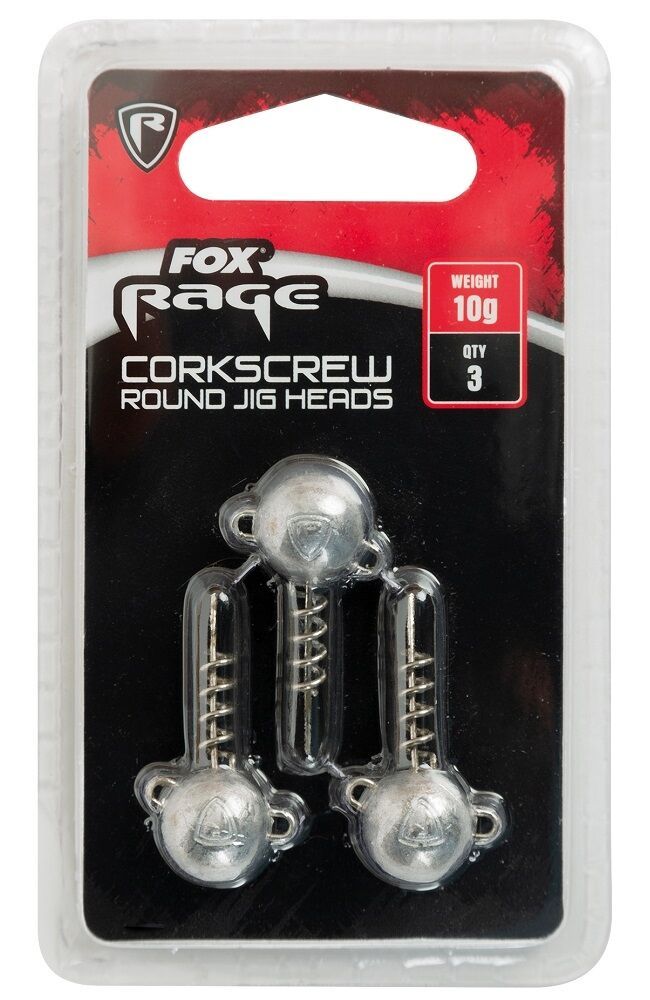 Fox Rage - Corkscrew Round Jig Heads 3 Pack